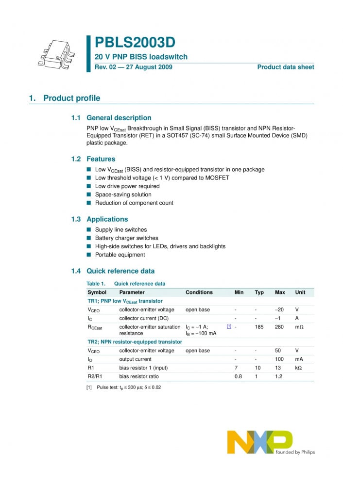 PBLS2003D datasheet page 2