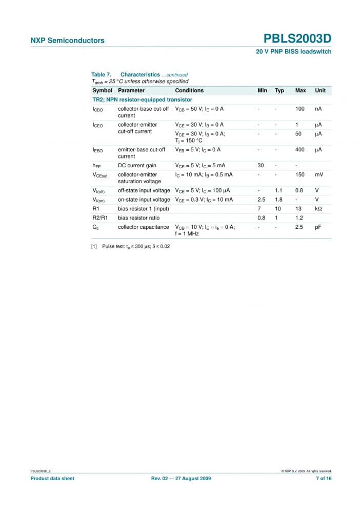 PBLS2003D datasheet page 8