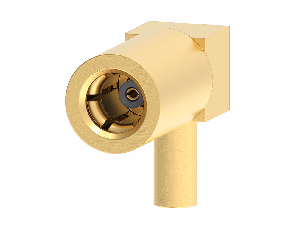 SMA Jack, Straight, Panel Mount, Press-Fit, Brass Body, Tri-Metal Plated, Round Contact, One Piece Per Bag, 50 Ohms