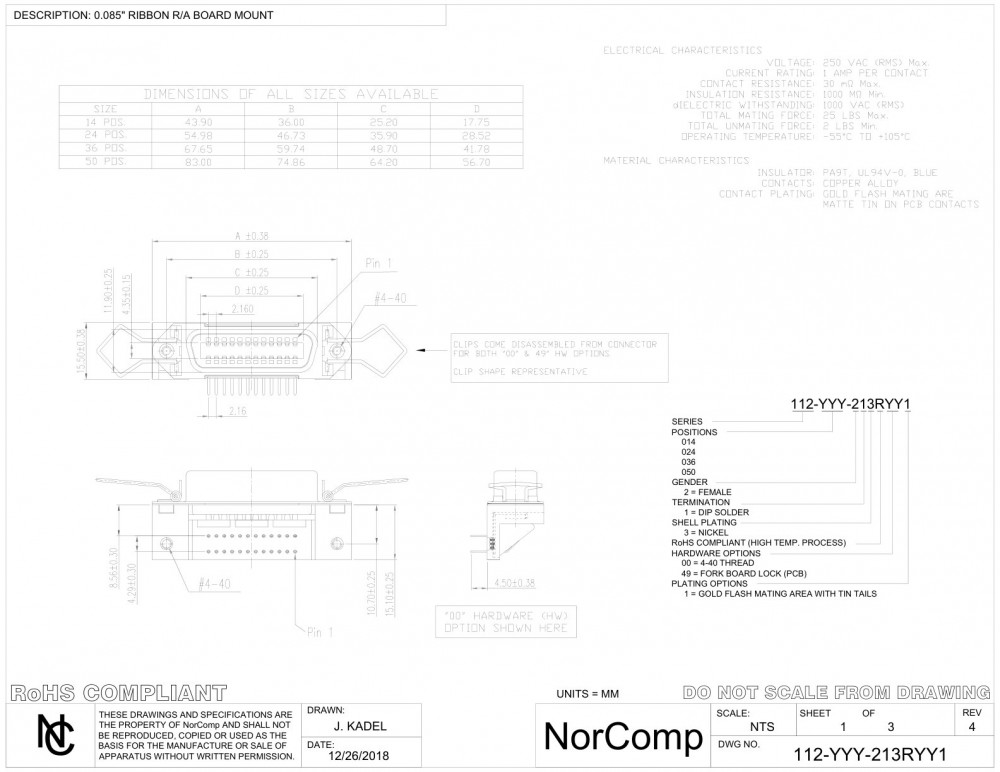 Connector drawing sheet 1