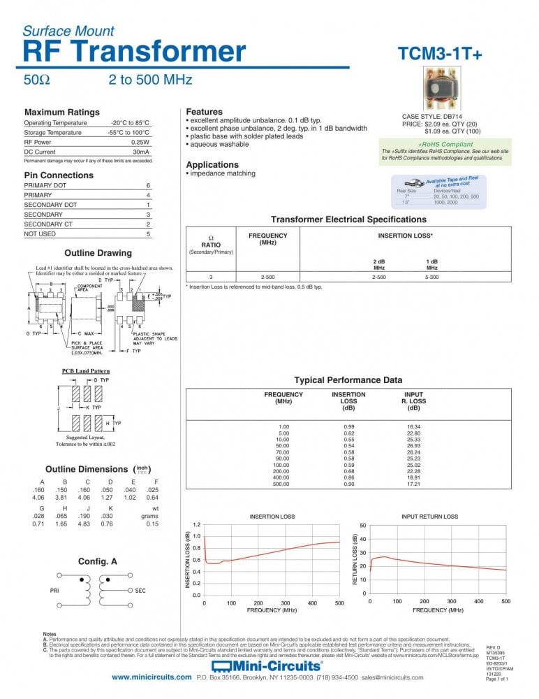 TCM3-1T+ technical specification document