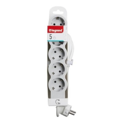 Multi-outlet 5 socket outlets cable 3m and 1.5mm² section for sale