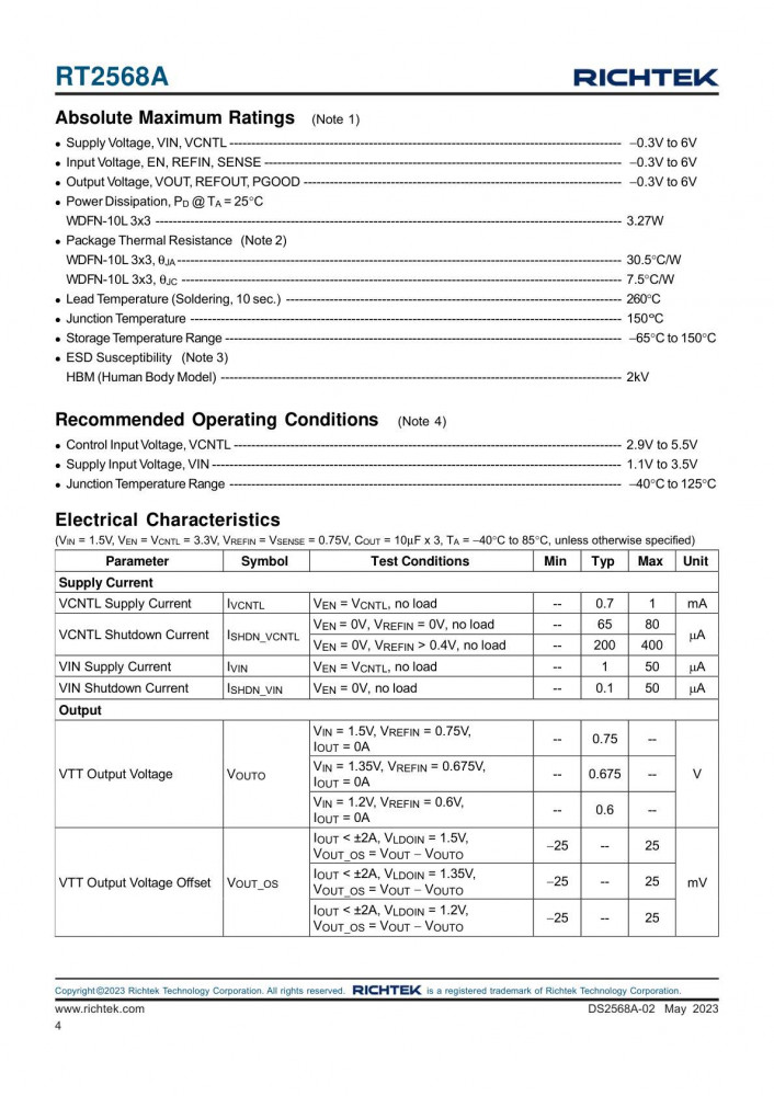RT2568A datasheet preview, page 4