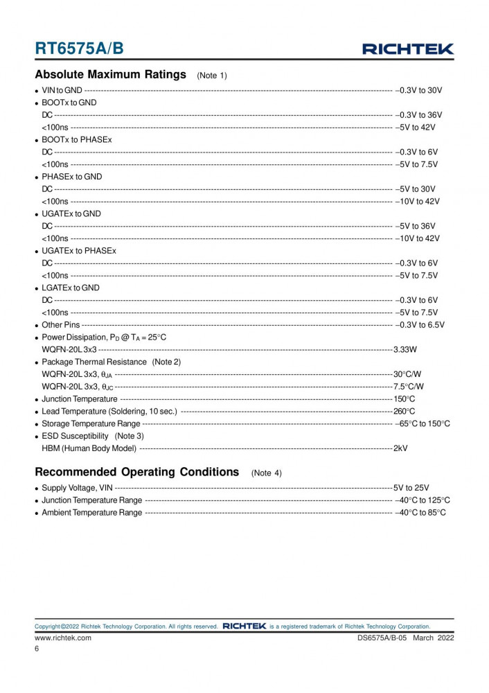 RT6575BGQW datasheet page 6