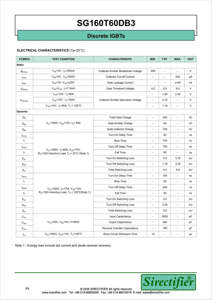 SG160T60DB3 datasheet page 2
