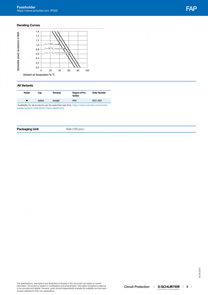 SCHURTER 0031.3601 datasheet page 3