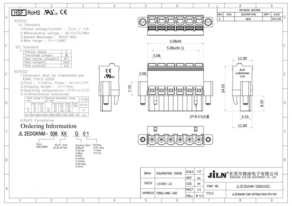 JILN JL2EDGKNM-50806G01 technical drawing