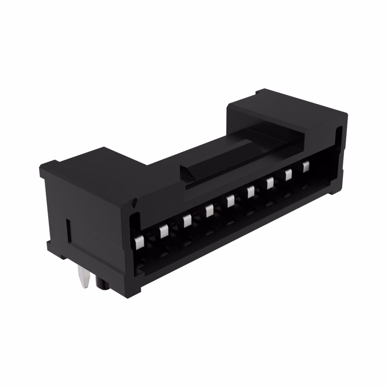 1.25mm Pitch, Micro-Lock Plus PCB Header, Single Row, Right-Angle, Through Hole, Tin-Bismuth Plating, Positive Lock, 9 Circuits, Black for sale