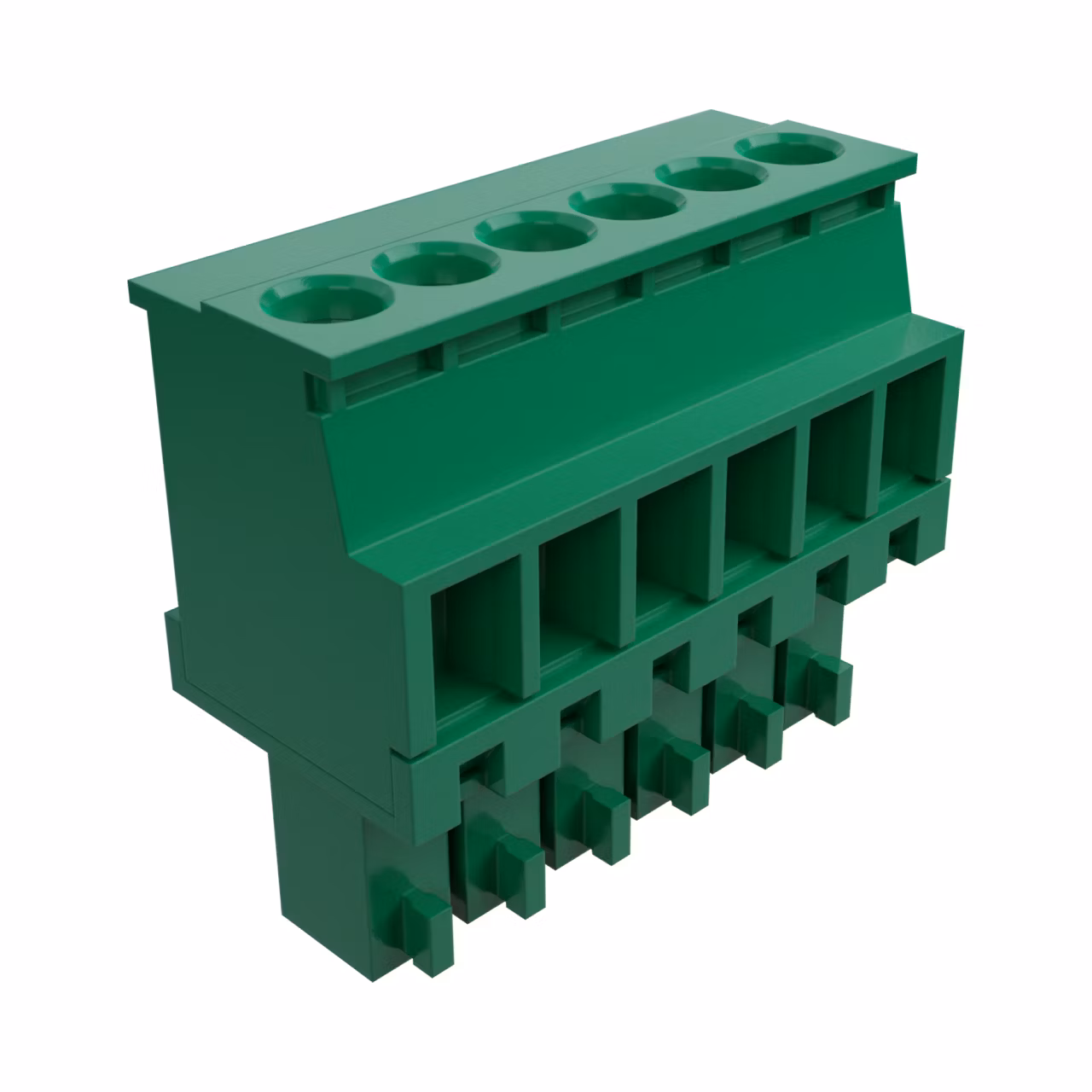 3.50mm Pitch Eurostyle Vertical Plug, with Standard Imprinting, Front Wire Entry, Green Housing, Gold (Au) Plated, 6 Circuits for sale