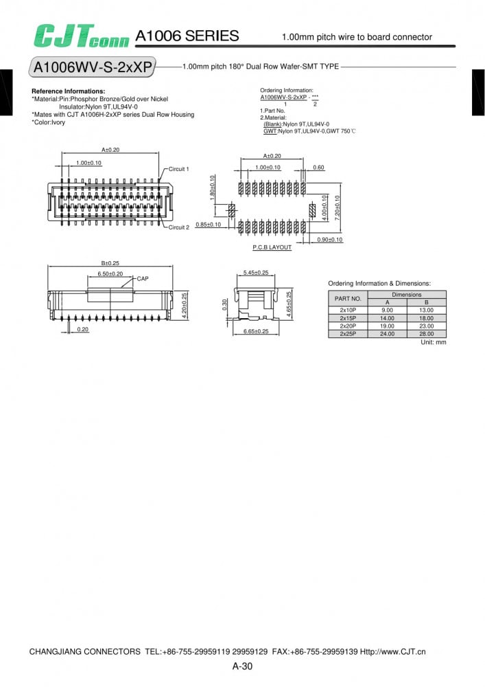 CJT A1006H-7P datasheet page 4