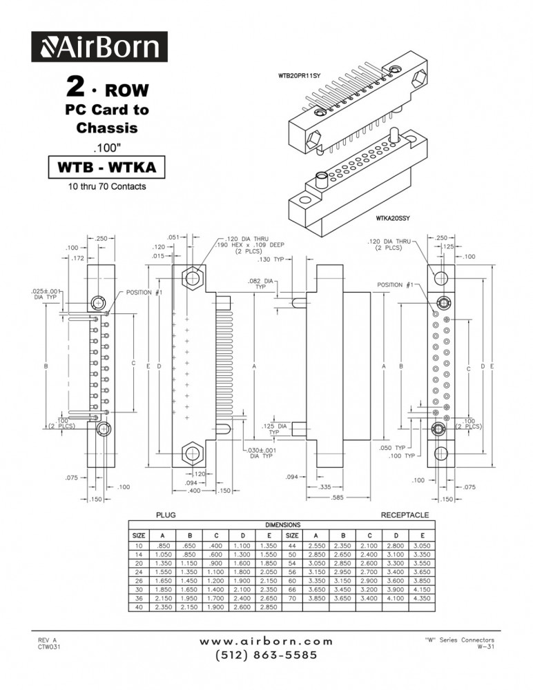 AirBorn WTB WTKA connector dimensional document
