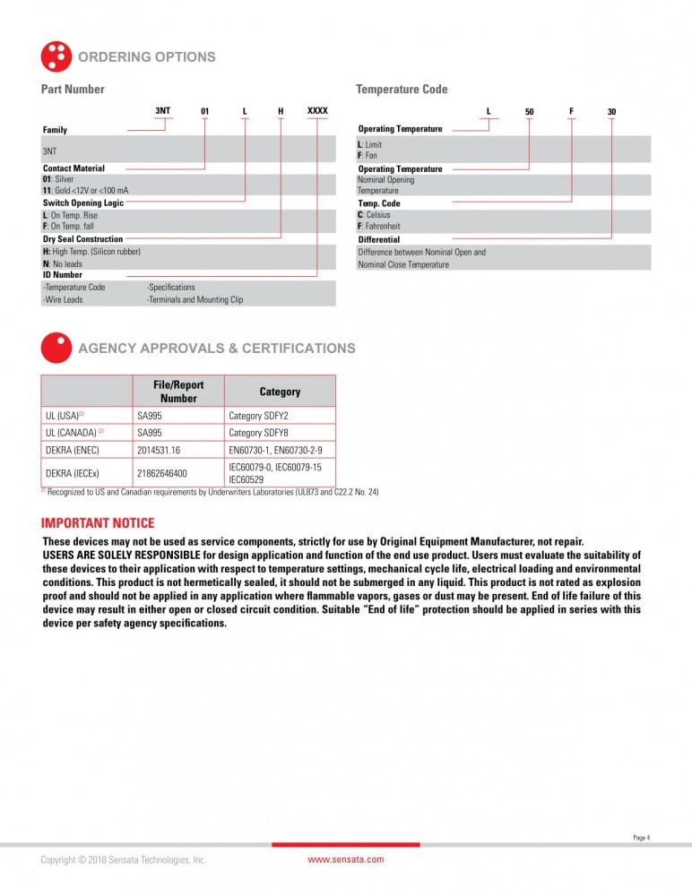 3NT thermostat datasheet page 4