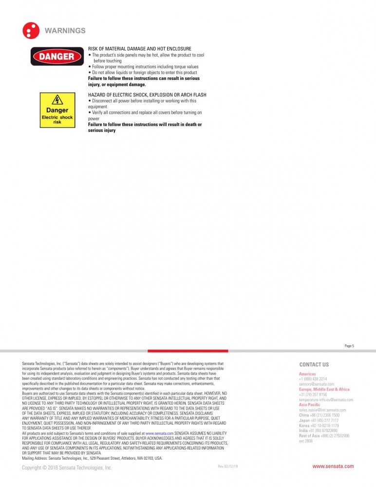 3NT thermostat datasheet page 5