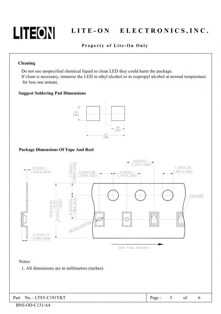 LTST-C191YKT datasheet page 5
