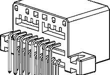 2.50mm Pitch Wire-to-Board Header, 1.02mm Tab Type, Right Angle, 36 Circuits, Gray for sale