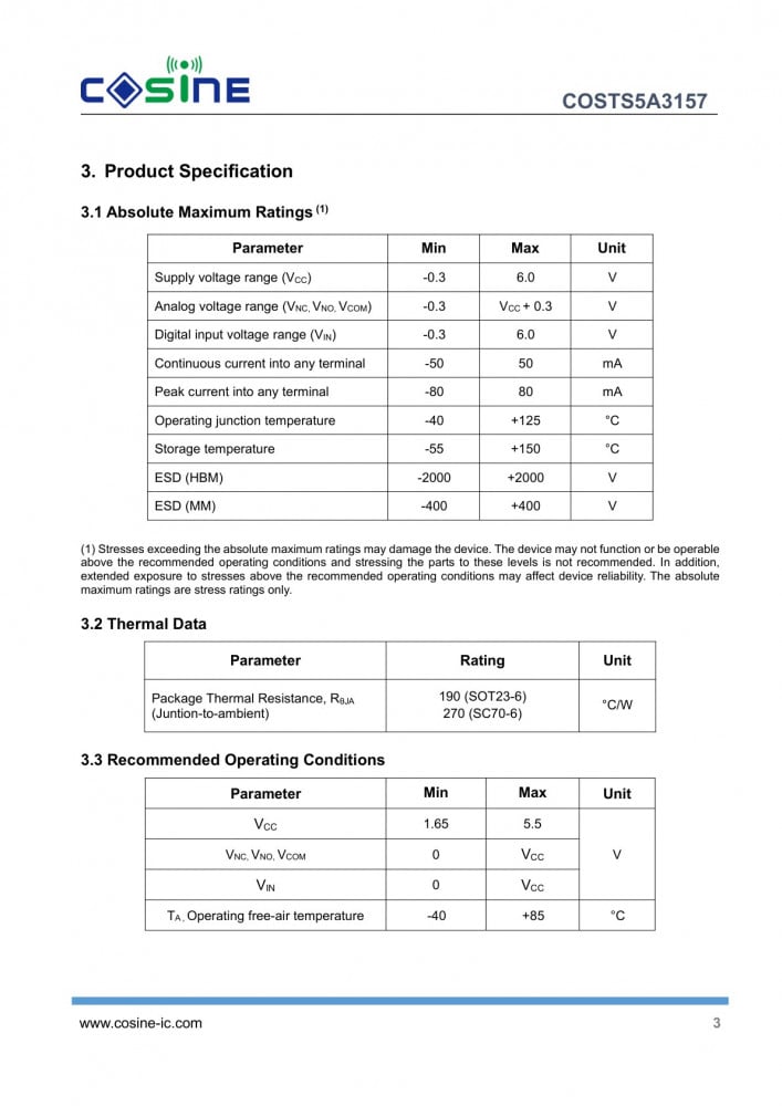 COSTS5A3157DBVR datasheet page 3