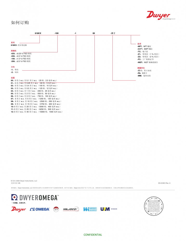 Dwyer 616KX technical document page 3