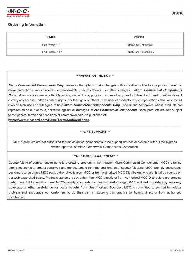 SI5618-TP datasheet page 4