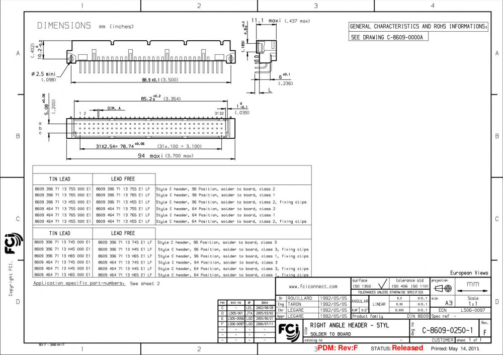 86093967113765E1LF technical drawing page 1