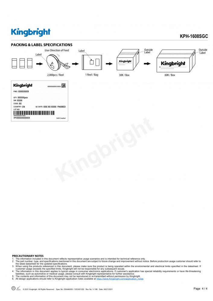 KPH-1608SGC datasheet page 4