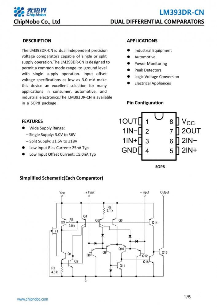 LM393DR-CN datasheet page 1
