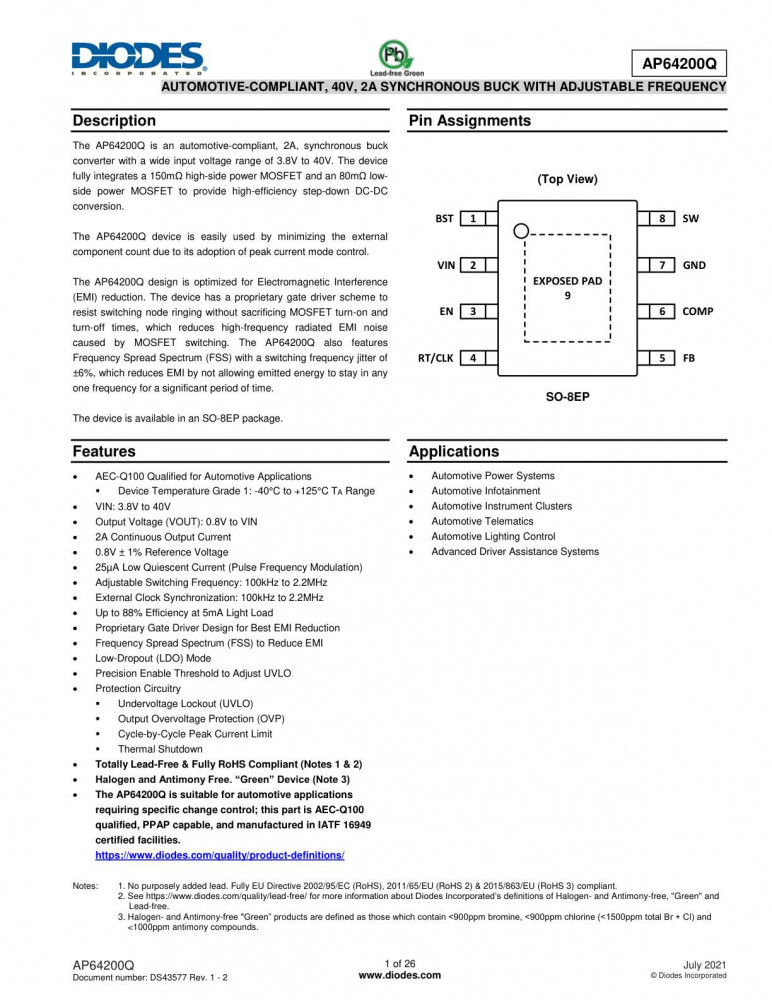AP64200Q datasheet page 1