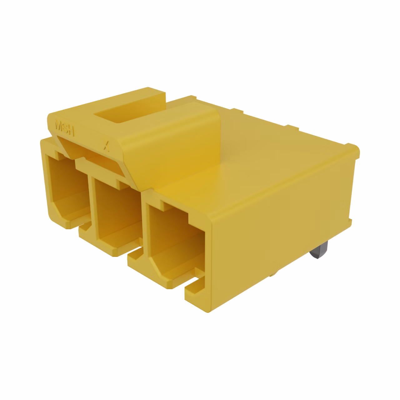 Mega-Fit ColorLock Right-Angle Header, 5.70mm Pitch, Single Row, 3 Circuits, Matte Tin (Sn) Plating, Glow-Wire Capable, Tray, Yellow for sale