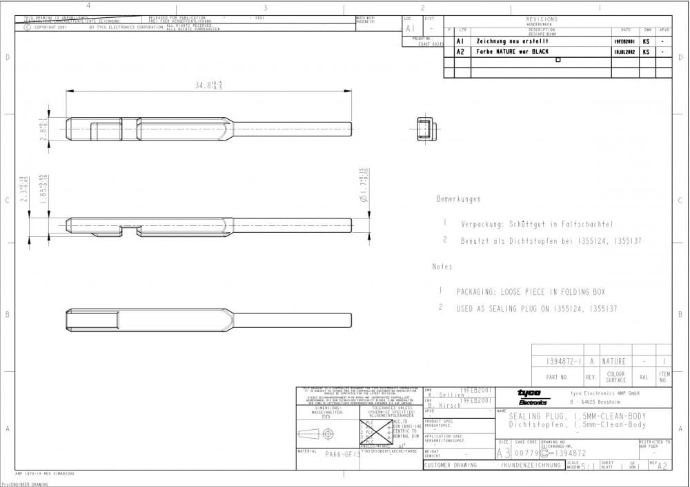 TE Connectivity 1394872-1 technical drawing preview