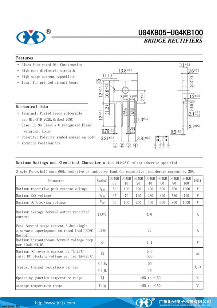 UG4KB100 datasheet page 1