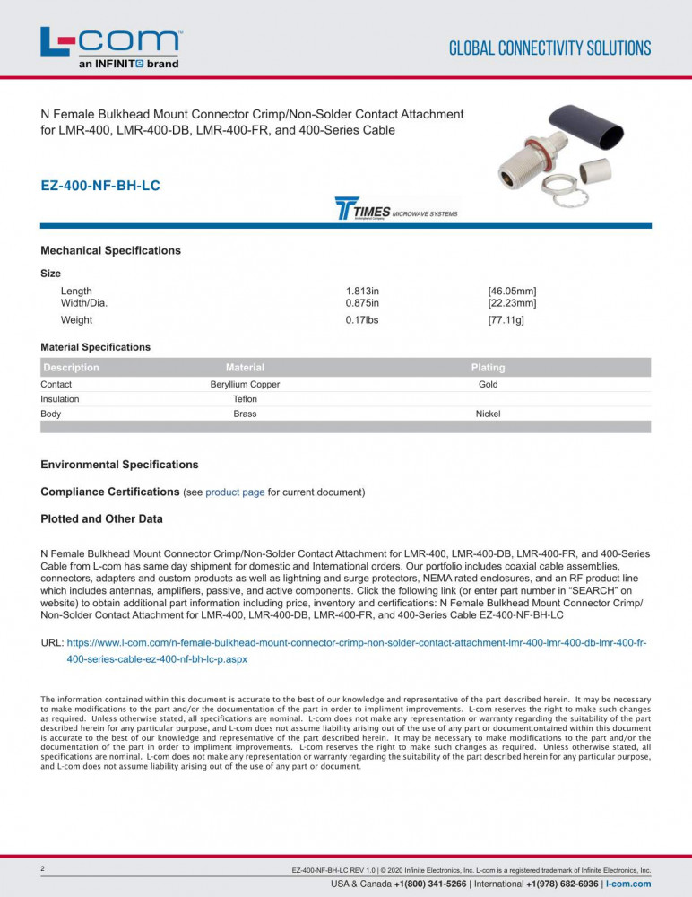 EZ-400-NF-BH-LC datasheet page 2