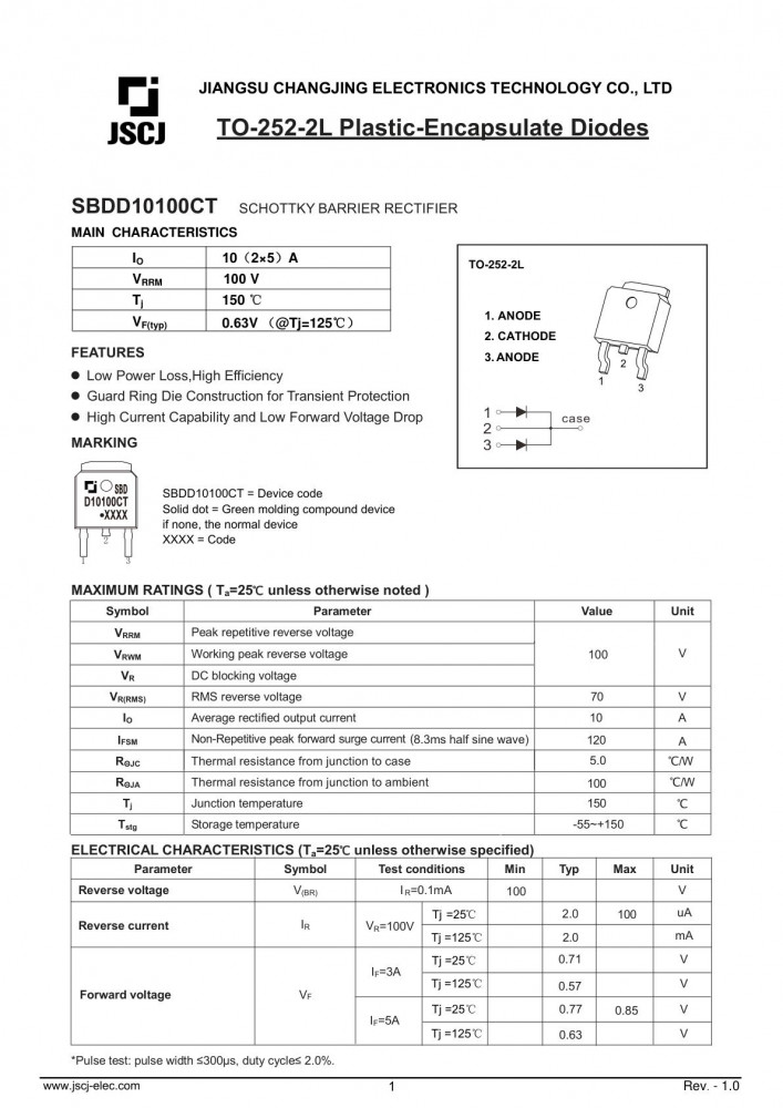 SBDD10100CT datasheet page 1