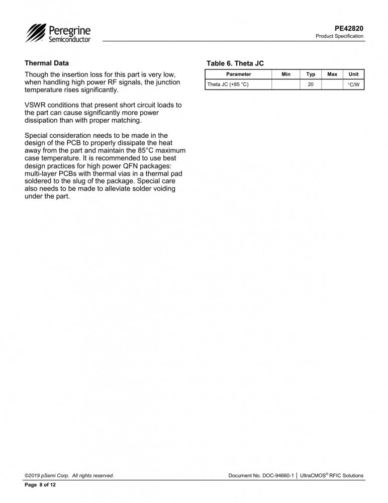 PE42820B datasheet page 8