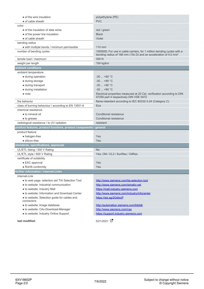 6XV18602P technical document page 2