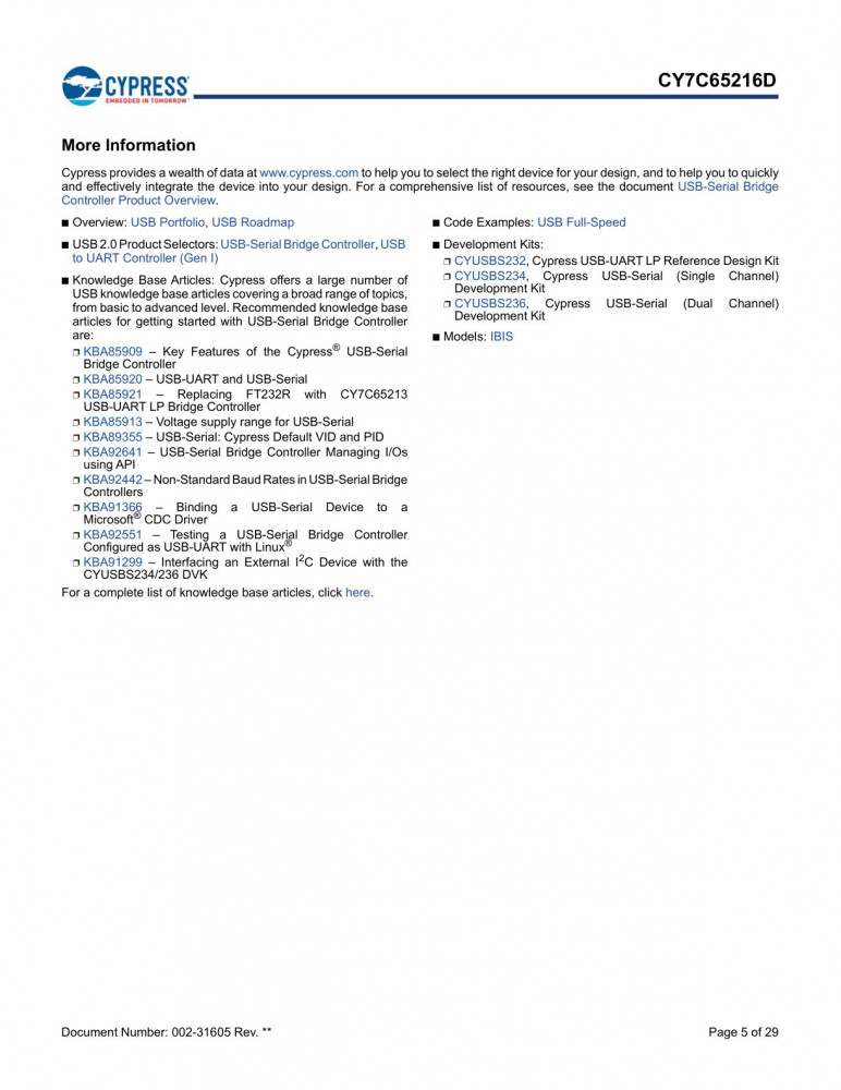 CY7C65216D-32LTXIT technical document page 6