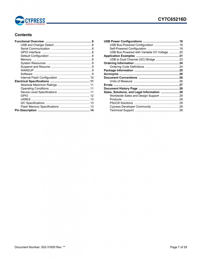 CY7C65216D-32LTXIT technical document page 8