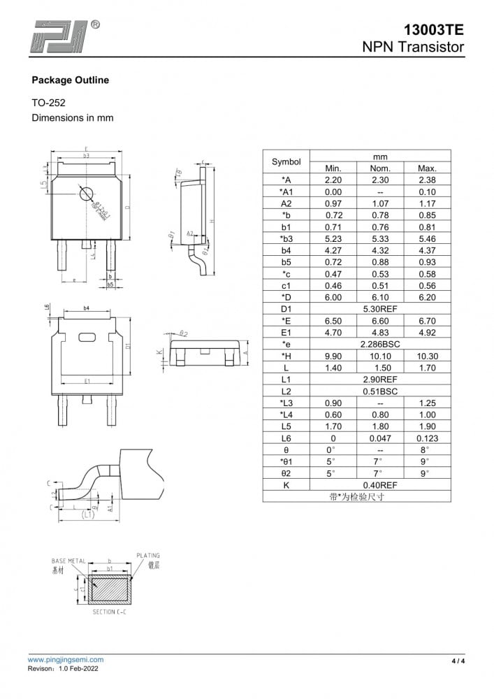 13003TE datasheet page 4