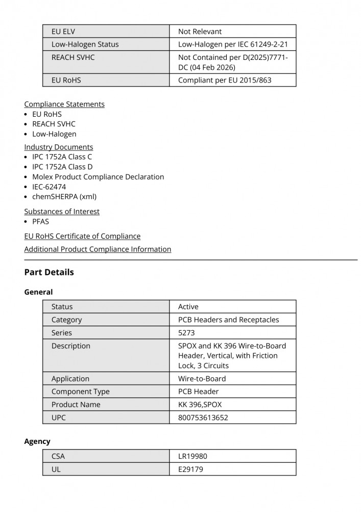 MOLEX connector specification page 2