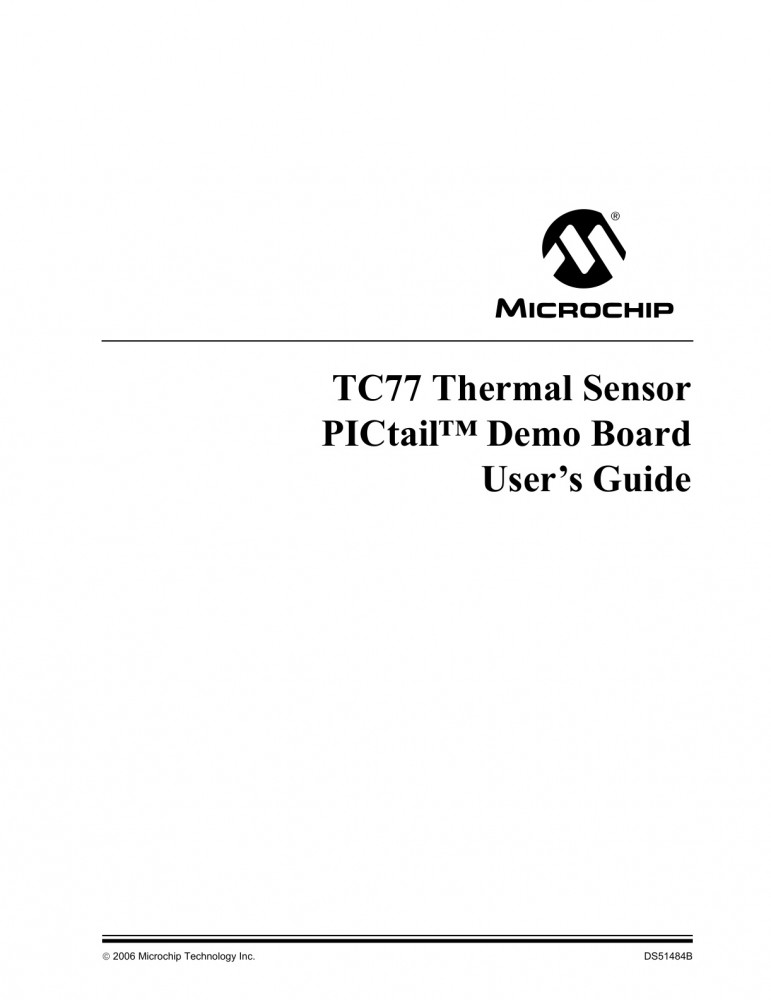 TC77 Thermal Sensor PICtail Demo Board guide page 1