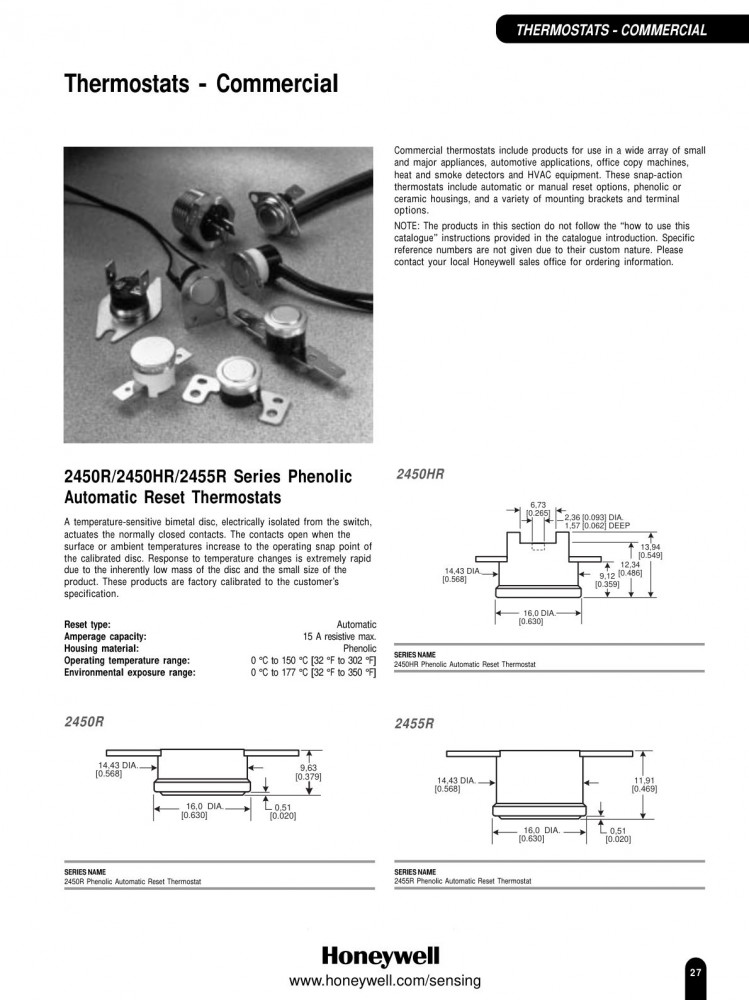 Honeywell thermostat documentation page 1