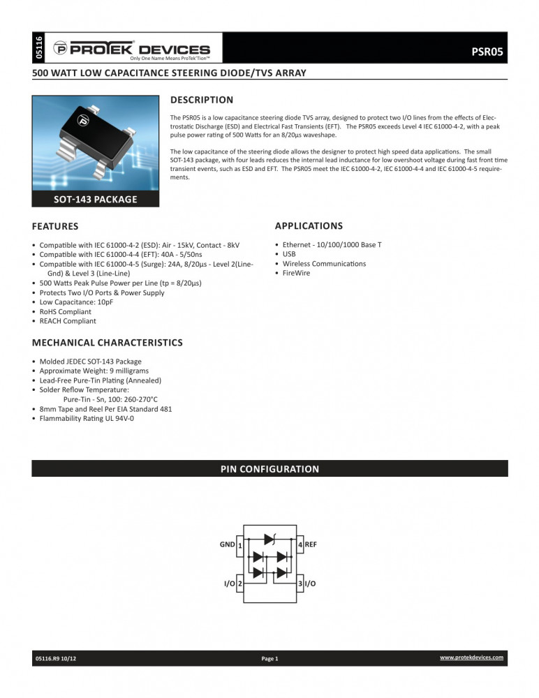 PSR05 datasheet page 1