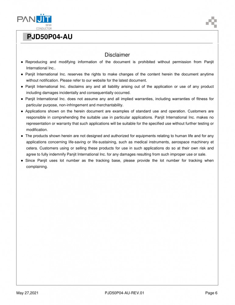PJD50P04-AU datasheet page 6