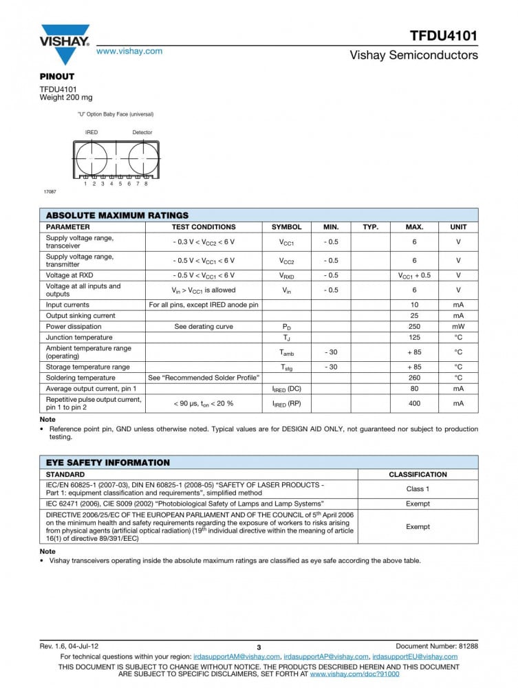 TFDU4101 datasheet page 3
