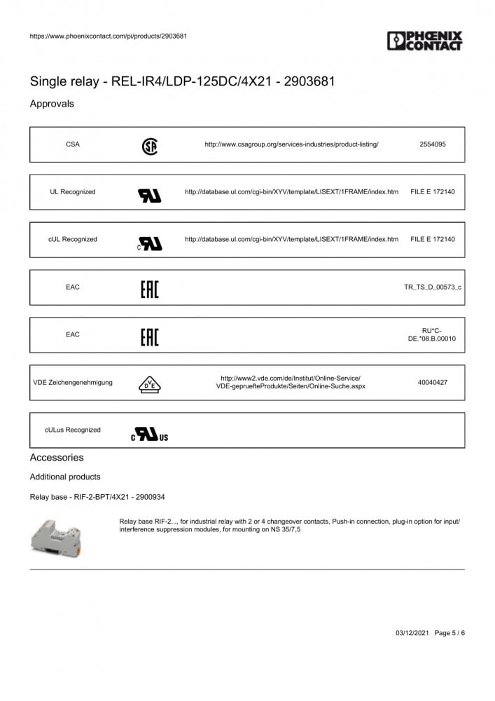 Phoenix Contact 2903681 technical document page 5
