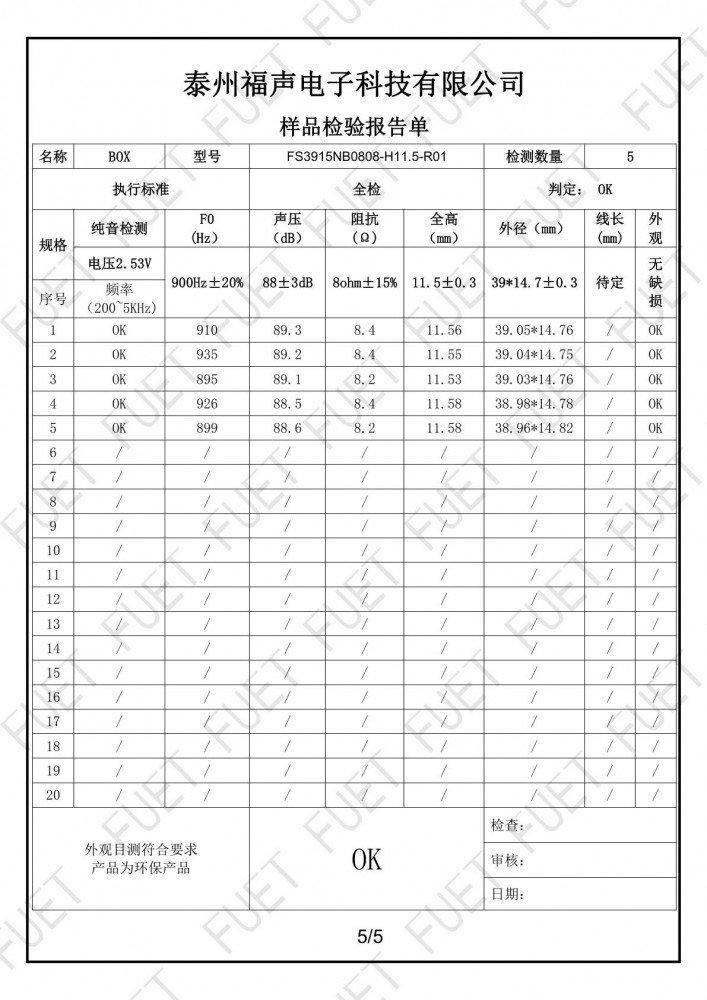FS3915NB0808-H11.5-R01 inspection page