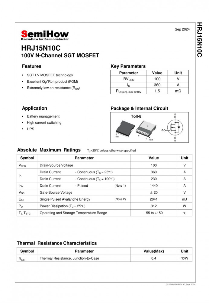 HRJ15N10C datasheet page 1