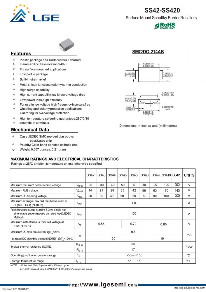 LGE SS420C datasheet page 1