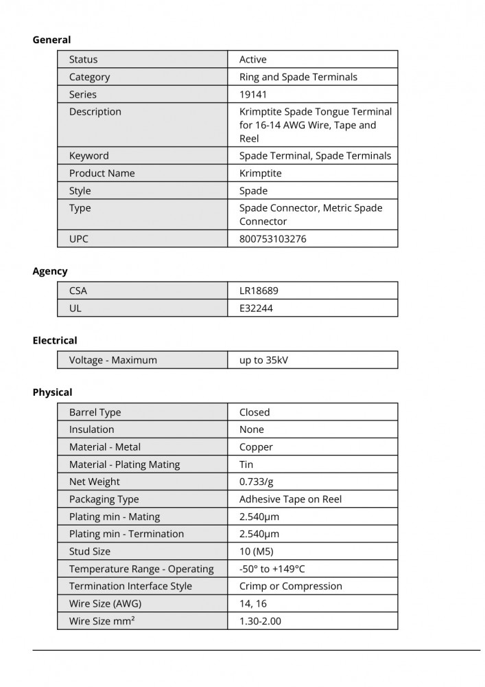 MOLEX 191410066 technical document page 2