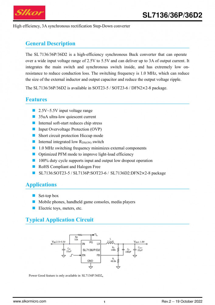 SL7136D2YF8 datasheet page 1