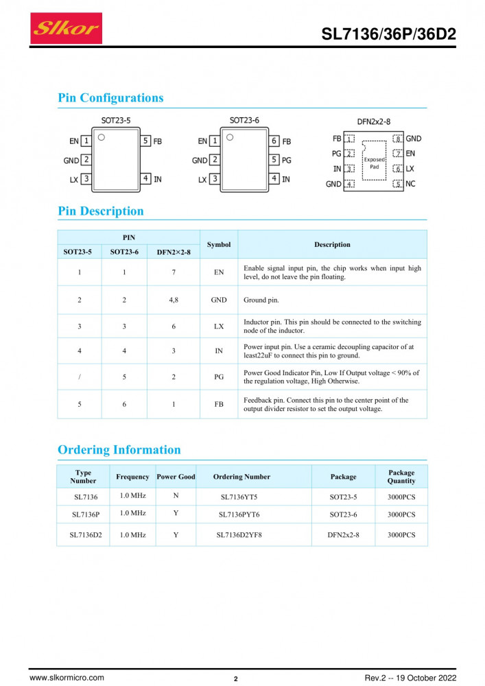 SL7136D2YF8 datasheet page 2