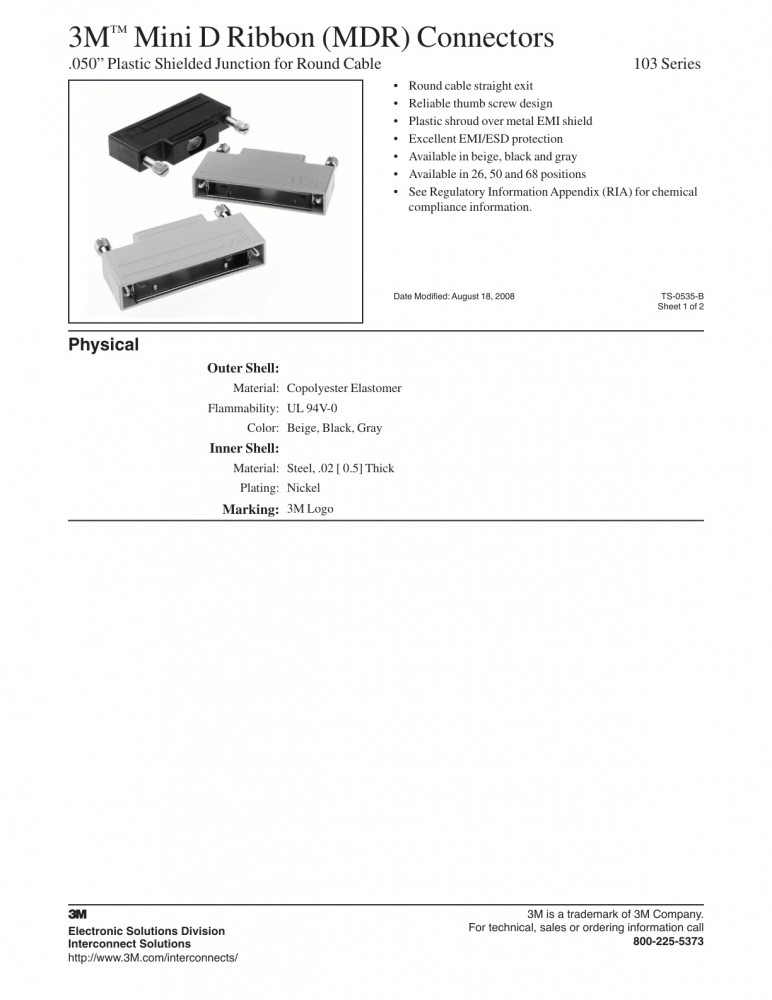 3M 10350-32J0-000 technical document page 1